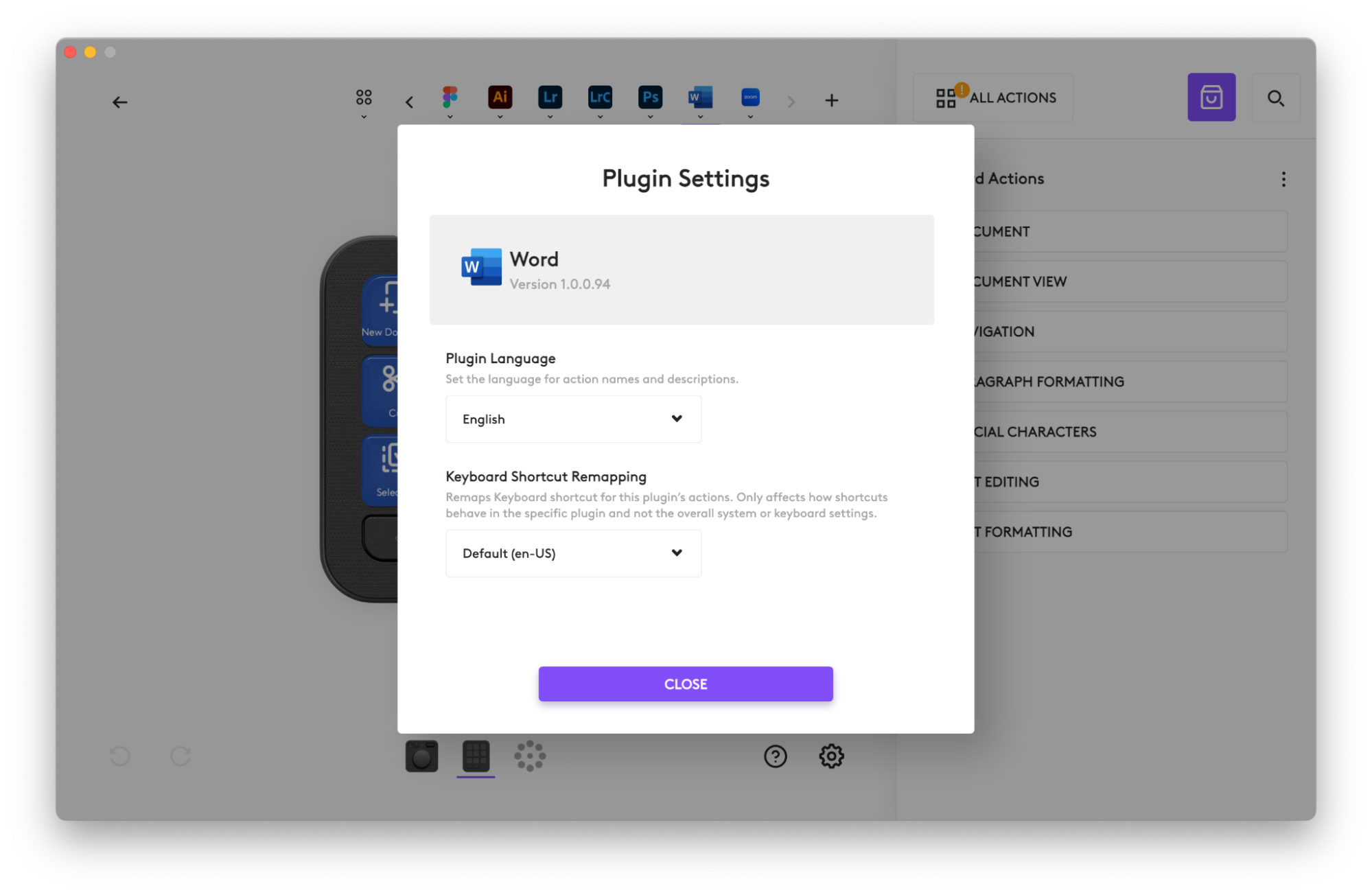How can I select the correct set of shortcuts for my plugin (if ...
